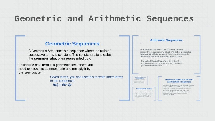 Geometric and Arithmetic Sequences by Lindsay Vaughan on Prezi