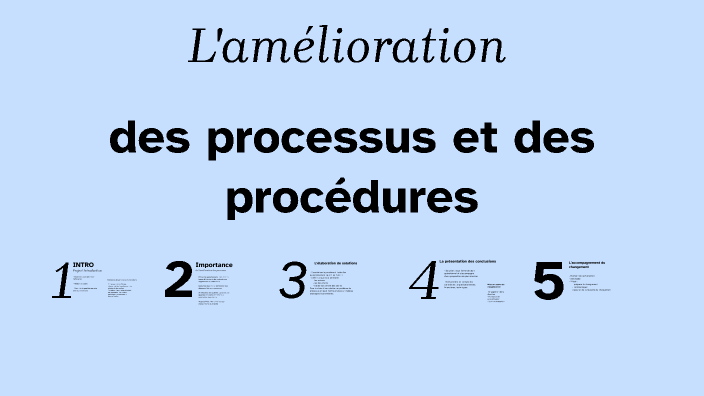 des processus et des procédures by ELISA LEROUX on Prezi