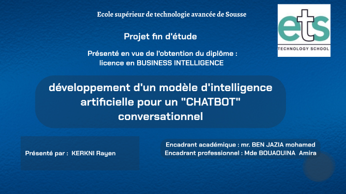 développement d'un modèle d'intelligence artificielle pour un "CHATBOT ...