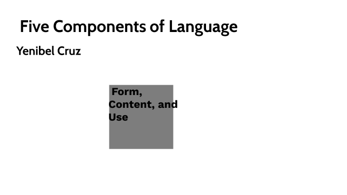 The Five Components of Language by Yenibel Cruz on Prezi