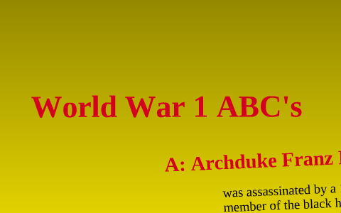 world war 1 ABC's by will smith on Prezi