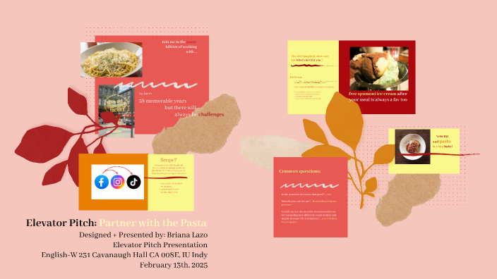 Elevator Pitch: The Old Spaghetti Factory by Briana Lazo on Prezi