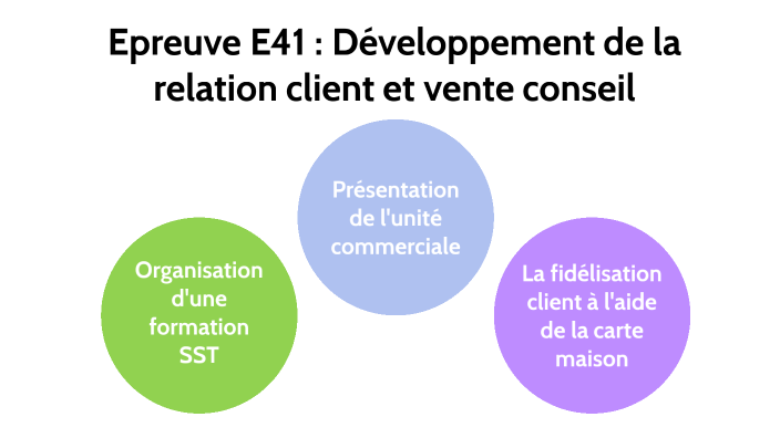 Epruve E41 : Développement de la relation client et vente conseil by Pierre Martin on Prezi