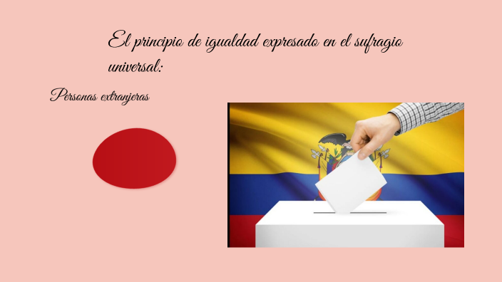 El principio de igualdad expresado en el sufragio universal: by Mayra ...