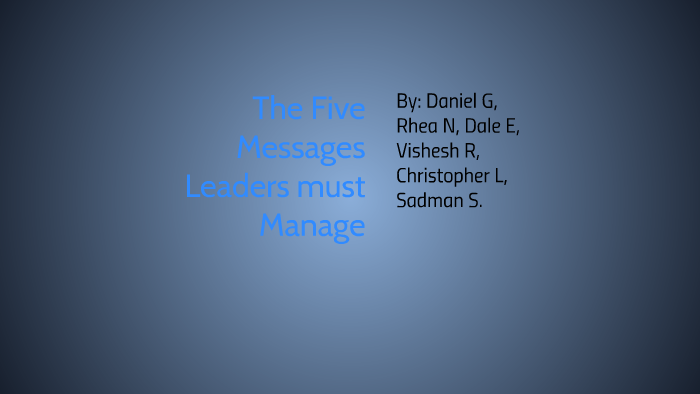 The Five Messages Leaders must Manage by Rhea Narula on Prezi
