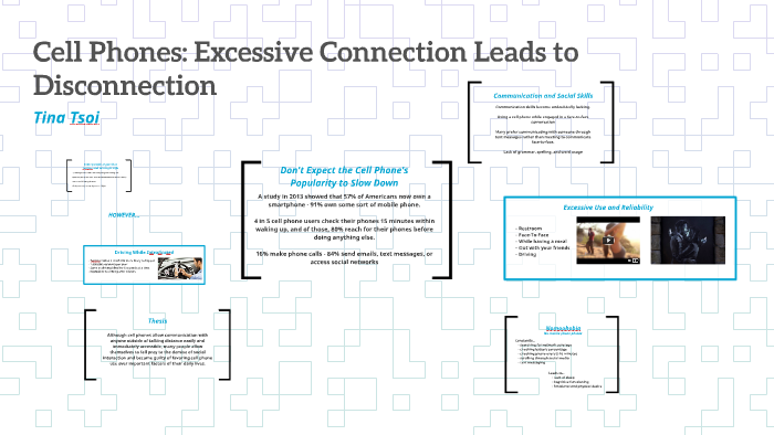 Cell Phones: Excessive Connection Leads to Disconnection by Tina Tsoi ...