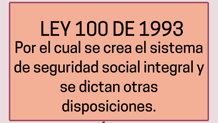 LEY 100 DE 1993 by diana carolina salavarrieta on Prezi
