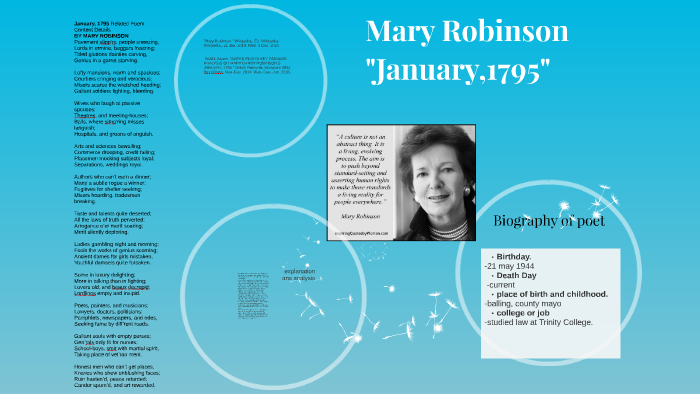 Mary Robinson "January,1795" by Alexis Floyd on Prezi