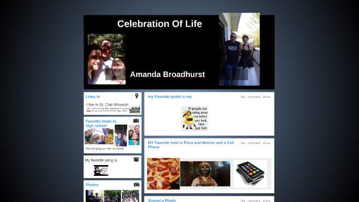 Celebration Of Life by amanda broadhurst on Prezi