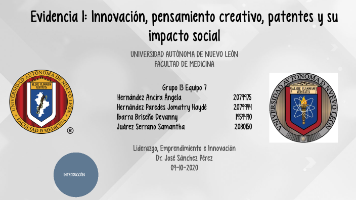 Evidencia 1: Innovación, pensamiento creativo, patentes y su impacto ...