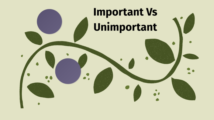 Important Vs Unimportant by Shannon Hamel on Prezi