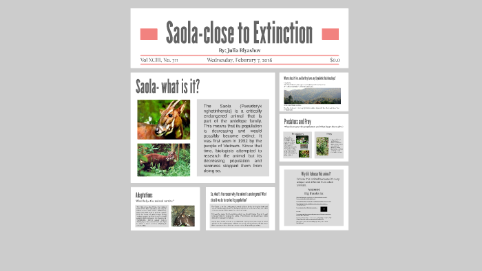 Saola, Critcally Endangered by Julia B on Prezi