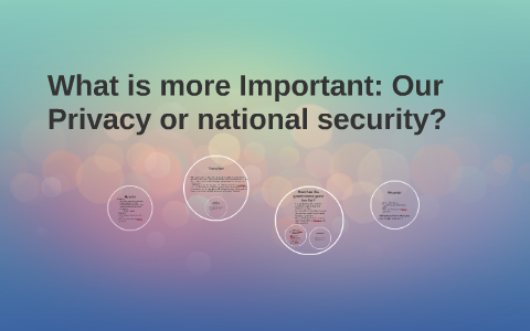What is more Important: Our Privacy or national security? by brittany ...