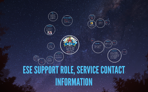 ESE SUPPORT ROLE, SERVICE CONTACT INFORMATION by