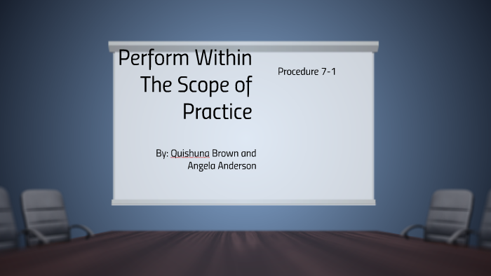 Perform Within the Scope of Practice by Angela anderson on Prezi