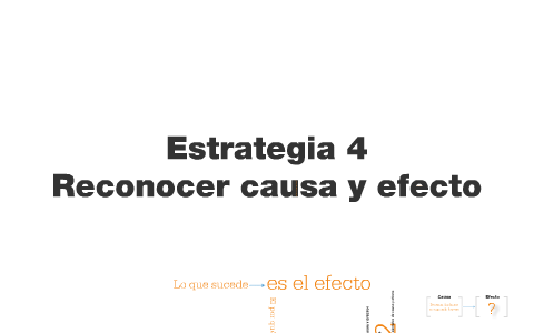 Estrategia 4 - Reconocer causa y efecto (Para la compresión lectora) by ...