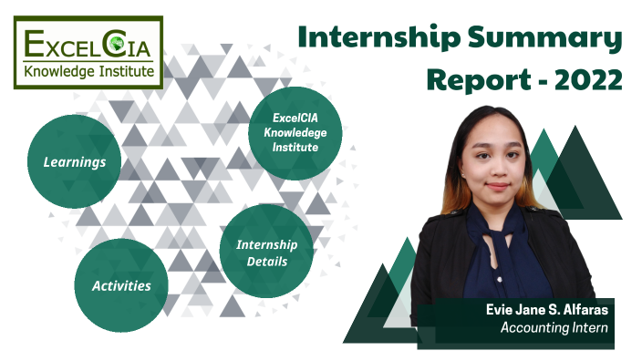 Evie Jane Alfaras - University of St. La Salle - Internship Summary ...
