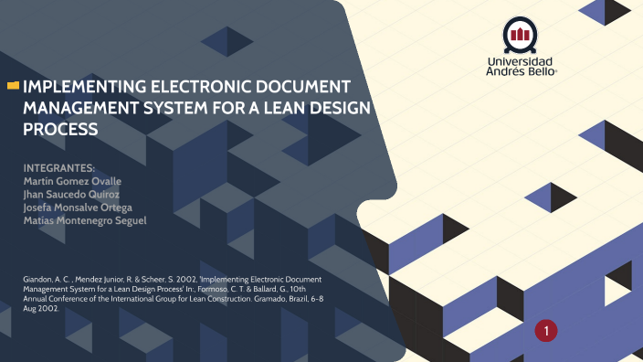 PRESENTATION IMPLEMENTING ELECTRONIC DOCUMENT MANAGEMENT SYSTEM FOR A LEAN DESIGN PROCESS by on ...