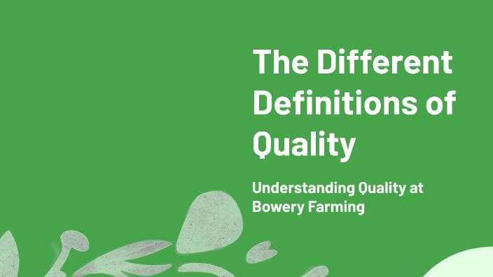 The Different Definitions of Quality by Paul Pomponi on Prezi