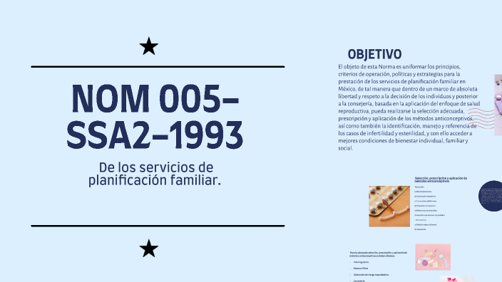 NORMA Oficial Mexicana NOM 005-SSA2-1993, De los servicios de ...