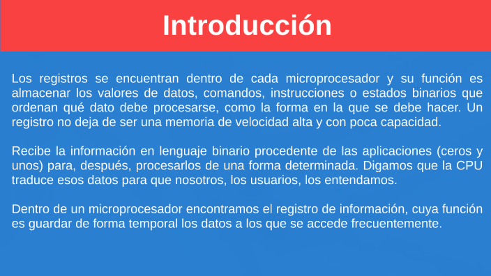 Registros de la CPU by Fernando Hernandez de la cruz on Prezi