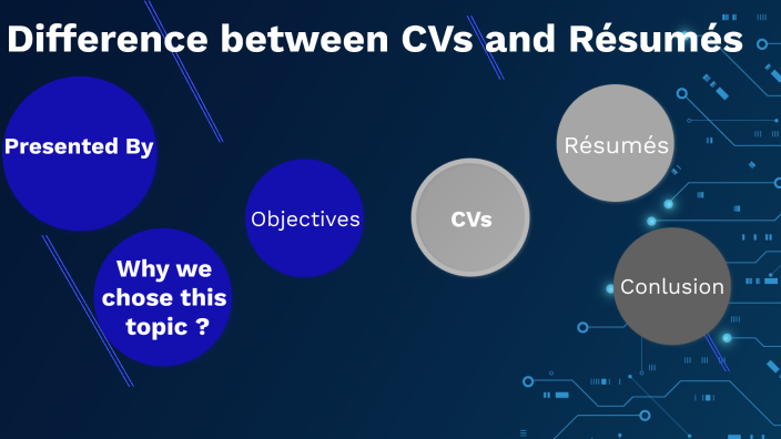 Difference between CVs and Résumé by Haasan Sendi on Prezi