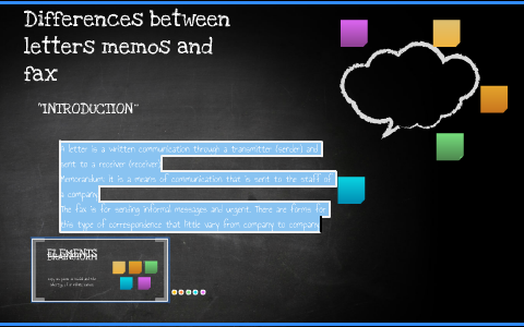 Differences between letters memos and fax by David Eduardo Proaño ...