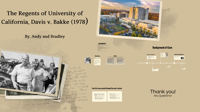 The Regents of University of California, Davis v. Bakke (1978) by ...
