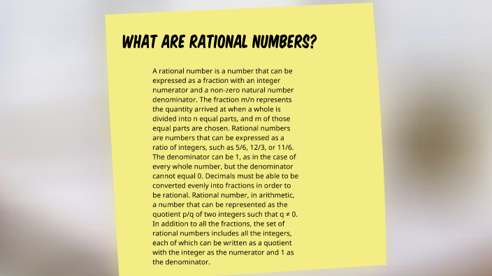 Rational Numbers by NIYA Noushad on Prezi