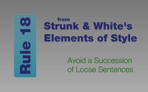 Rule 18: Avoid a Succession of Loose Sentences by Toni Leigh on Prezi