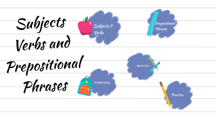 Subjects, Verbs, and Prepositional Phrases by Melody Kowach on Prezi