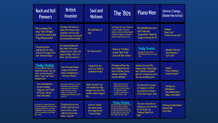 Rock and Roll Jeopardy by Ryan Nichols on Prezi