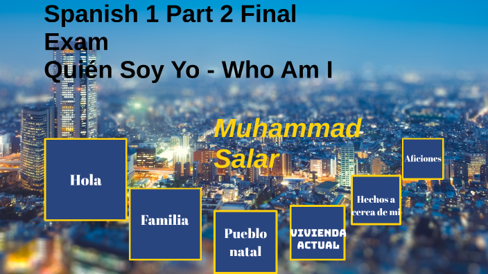 Spanish 1 Part 2 Final Exam Quién Soy Yo - Who Am I by Muhammad Salar ...