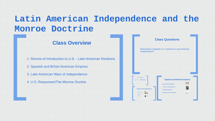Latin American Independence and the Monroe Doctrine by Stephen Allen on ...