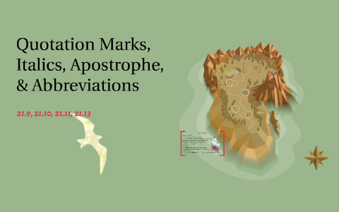 Quotation Marks, Italics, Apostrophe, & Abbreviations by Melissa Archer ...