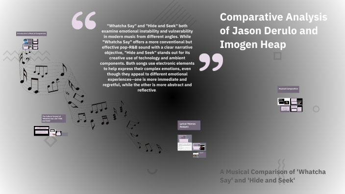 Comparative Analysis of Jason Derulo and Imogen Heap by Rebecca Samuels ...