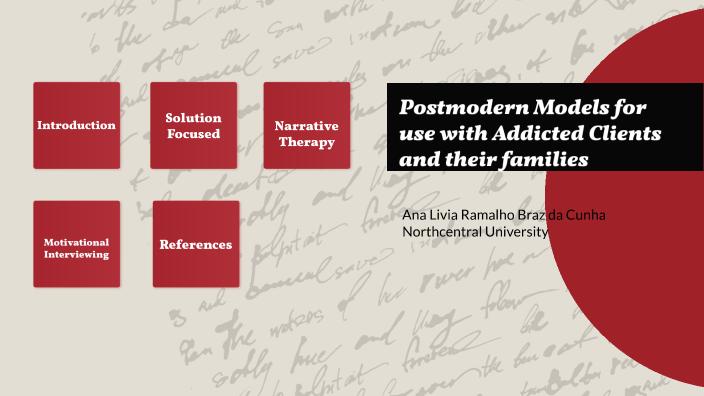 Postmodern Models for use with addicted clients and their families by ...