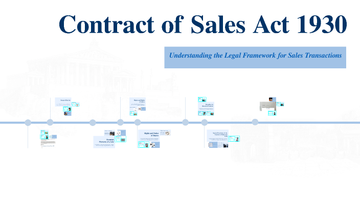 Contract of Sales Act 1930 by Prema Prema on Prezi
