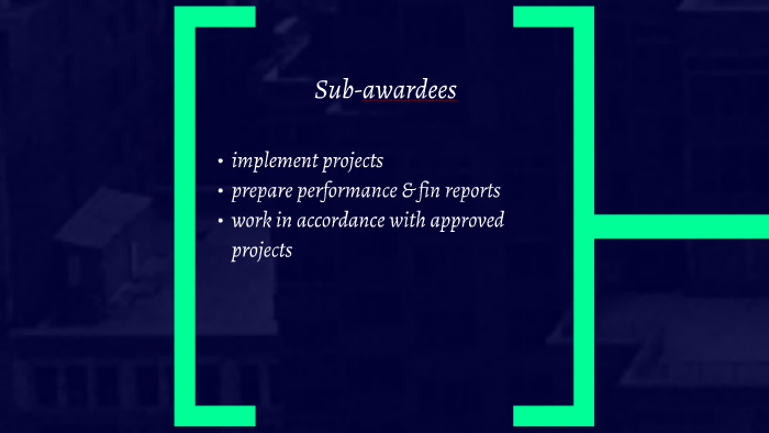 Sub-awardees by Elvis Zutic on Prezi