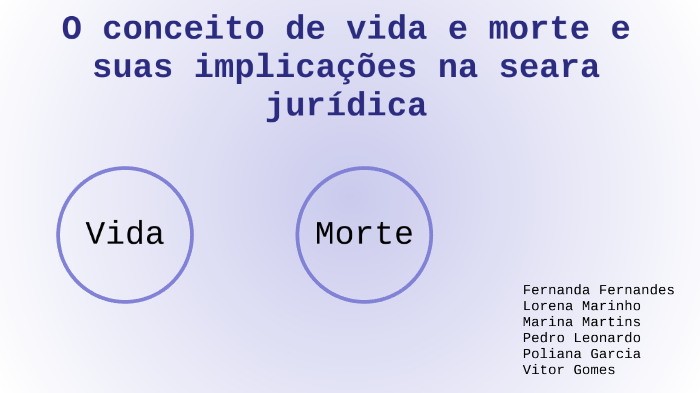O conceito de vida e morte e suas implicações na seara jurídica by ...