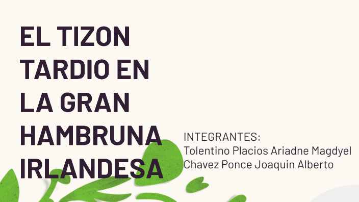 El Tizon Tardio (Phytophthora infestans) en La Gran Hambruna Irlandesa ...