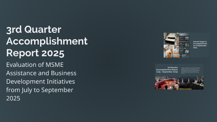 3rd Quarter Accomplishment Report 2025 by Negosyo Center Iba on Prezi
