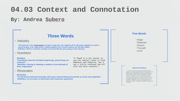04.03 Context and Connotation by Andrea Subero on Prezi