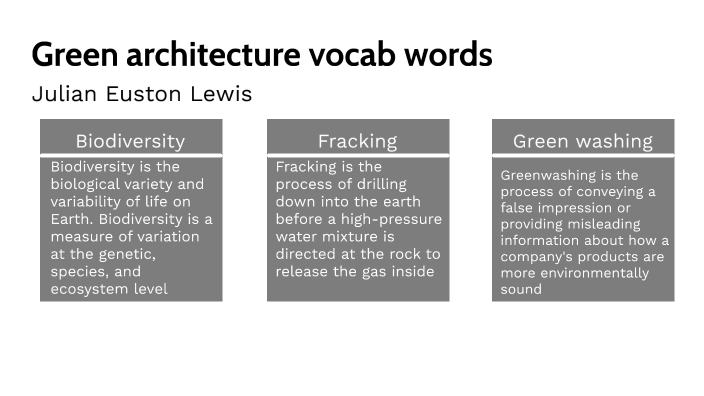 Green Vocabulary by Julian Euston Lewis on Prezi