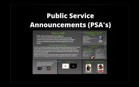 Public Service Announcements (PSA's) by Jason S on Prezi