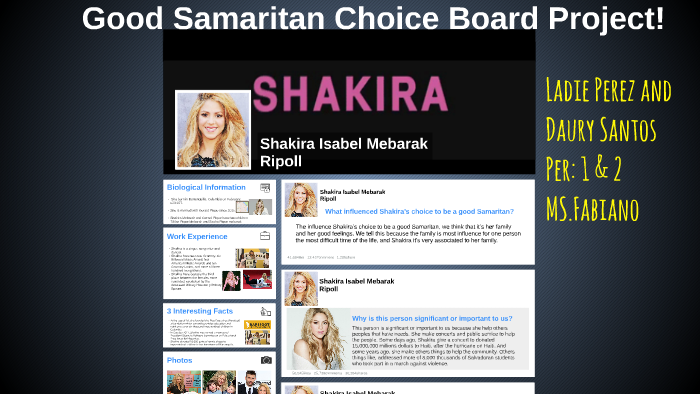 Good Samaritan Choice Board Project! by Daury Santos