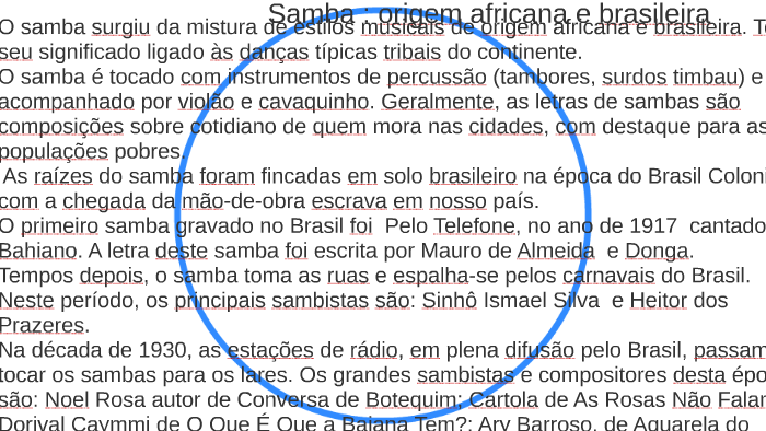 Samba : origem africana e brasileira by Rosenilton Santos on Prezi