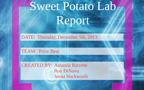 Sweet Potato Lab Report by Amanda Barrette on Prezi