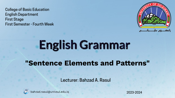 Sentence Elements and Patterns by Bahzad Rasul on Prezi