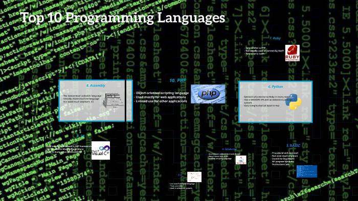 Top 10 Programming Languages by Andrew Davis on Prezi